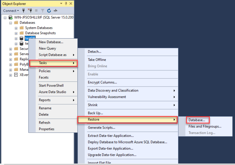 Backup & Restore MS SQL Server 2019/2022 Database