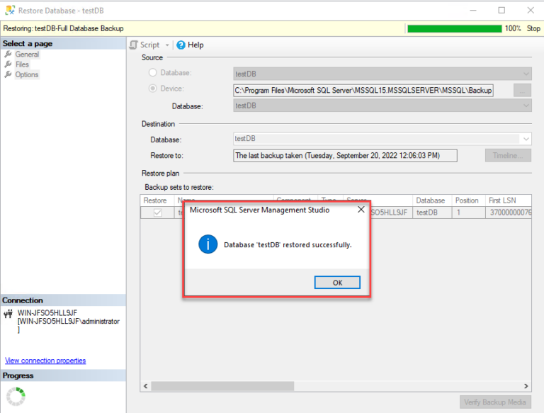 Backup & Restore MS SQL Server 2019/2022 Database