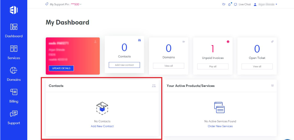 How to Add an Additional Contact? - eukhost