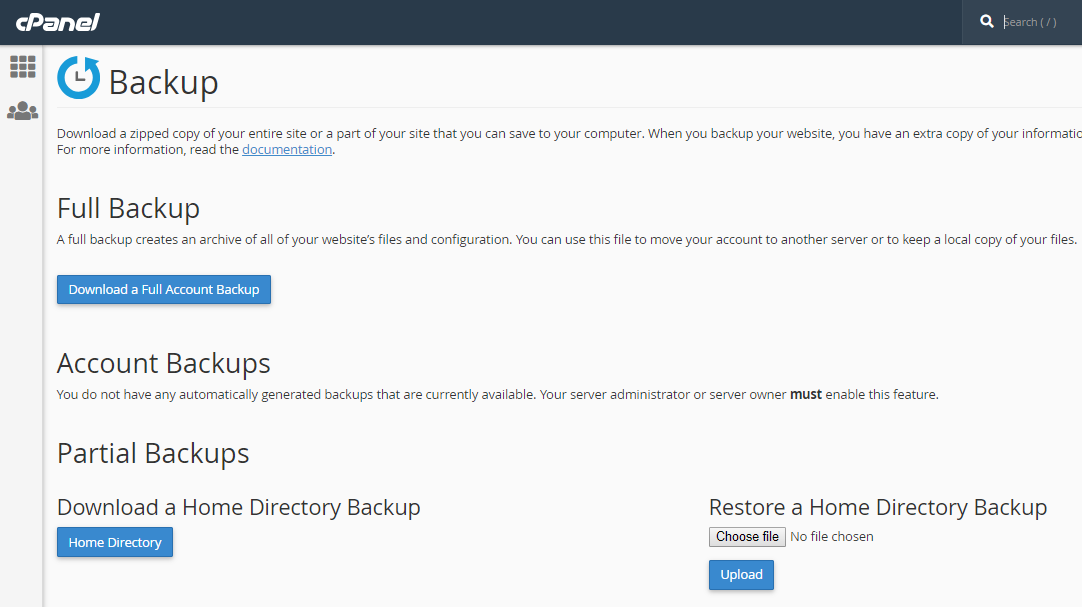 How to Make A Backup of Your Website Using cPanel - eukhost