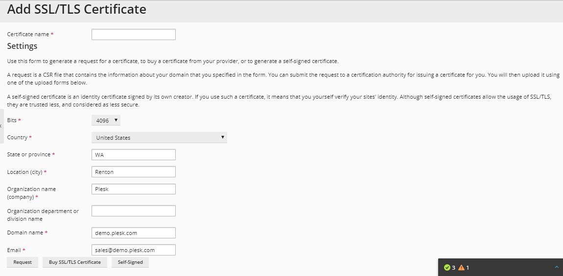 How to install an SSL certificate for a domain in Plesk - eukhost