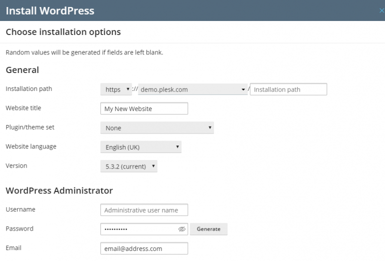 How to install WordPress using Windows Plesk panel - eukhost