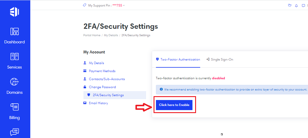 How to enable two-factor authentication (2FA)