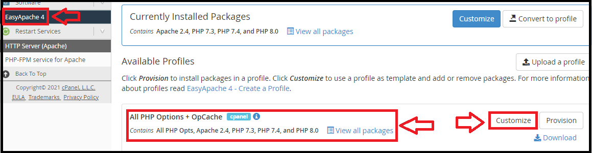 Which EasyApache 4 profiles are compatible with HTTP2 -eukhost