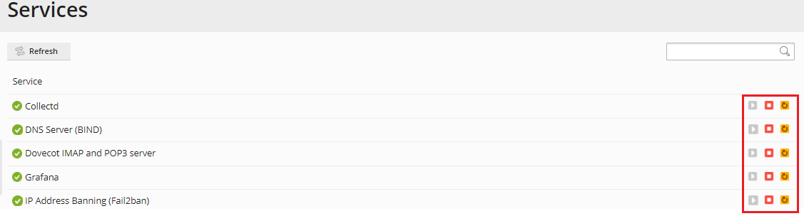 How to start, stop or restart services in the Plesk panel - eukhost