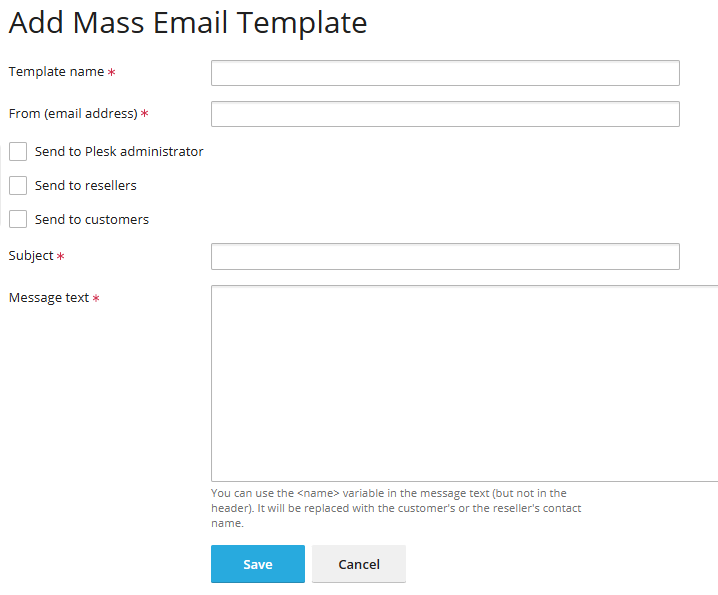 How to Add a Mass Email Template in Plesk Panel