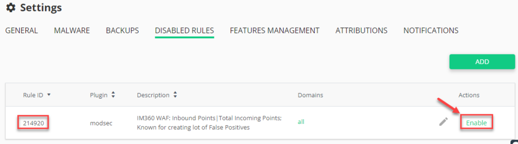 How to enable ModSecurity rule in Imunify360 - eukhost