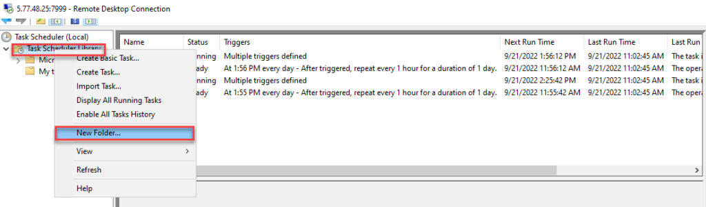 Create a Basic and Advanced Task on Windows 2019 server