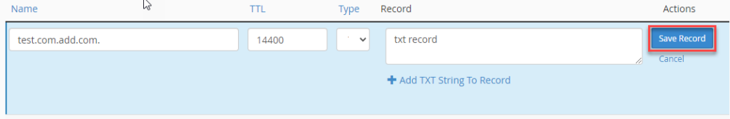 How to add a TXT DNS record in cPanel - eukhost