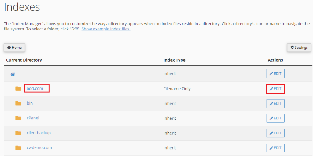 How to use the index manager in cPanel - eukhost