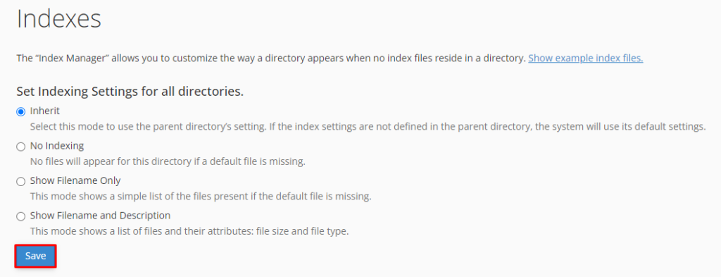 How to use the index manager in cPanel - eukhost