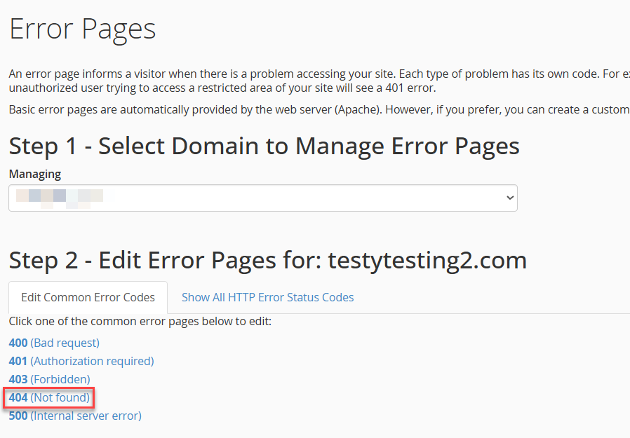 How to Set Up Custom Error Pages Using cPanel