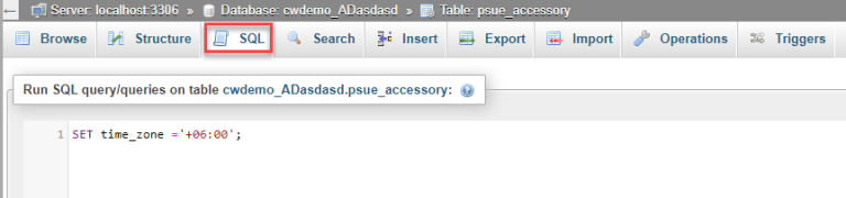 How to change database timezone in phpMyAdmin - eukhost