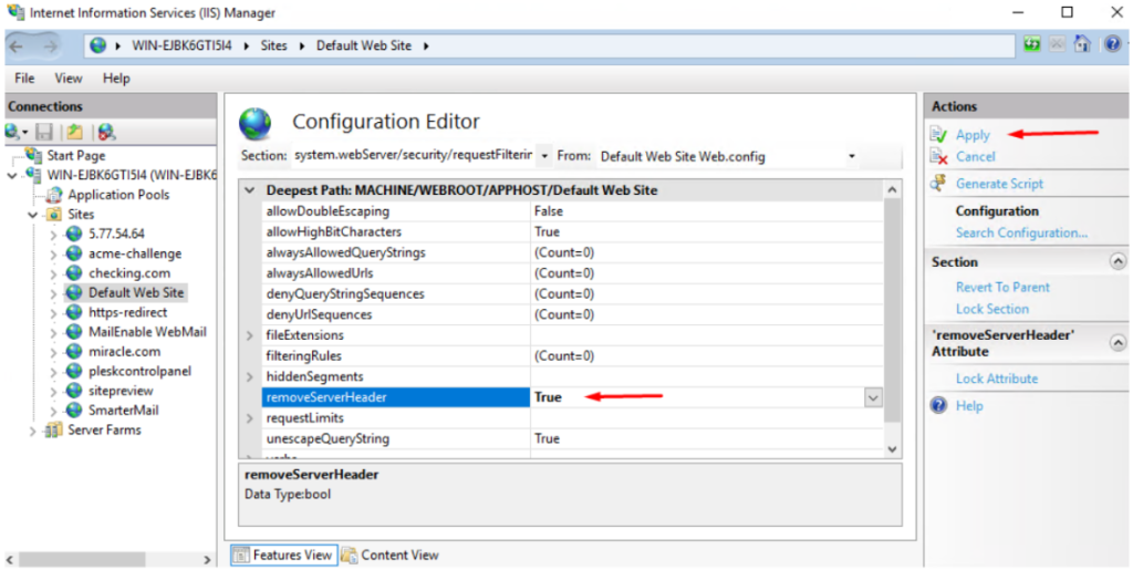 How to Disable the Server HTTP Header in Microsoft IIS - eukhost