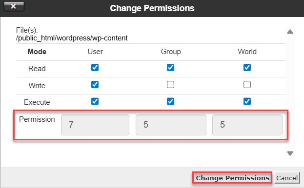 How to Configure WordPress File Permissions in cPanel